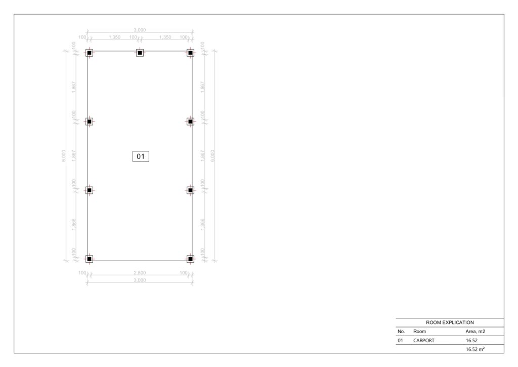 Pastogė Automobiliui Nefertitė 3x6 m, 18m² - sipnamelis